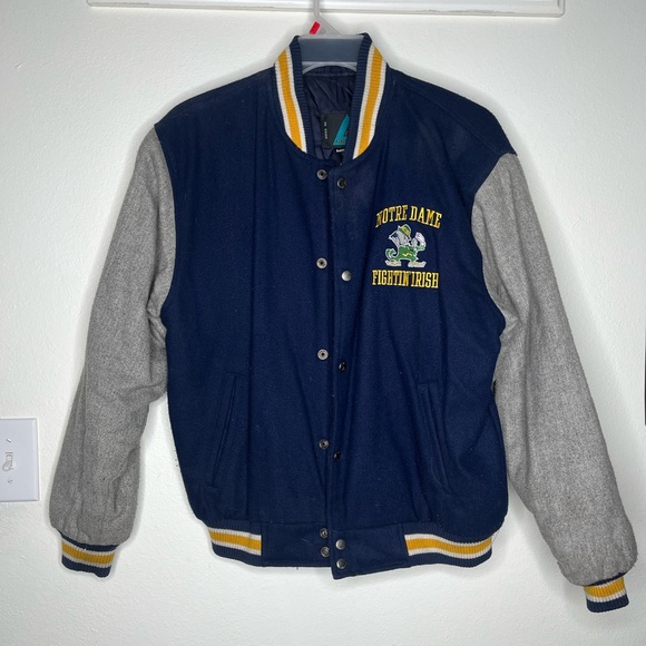 Vintage | Jackets & Coats | Vintage Fighting Irish Varsity Jacket ...